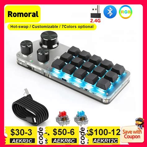 프로그래밍 매크로 커스텀 키보드 24g 블루투스 Usb 3 가지 모드 Rgb 기계식 키보드 게임용 Diy 핫스왑