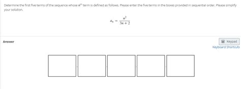 solved determine the first five terms of the sequence whose
