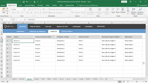 Planilha De Performance De Facebook Ads Em Excel 4 0 LUZ Prime