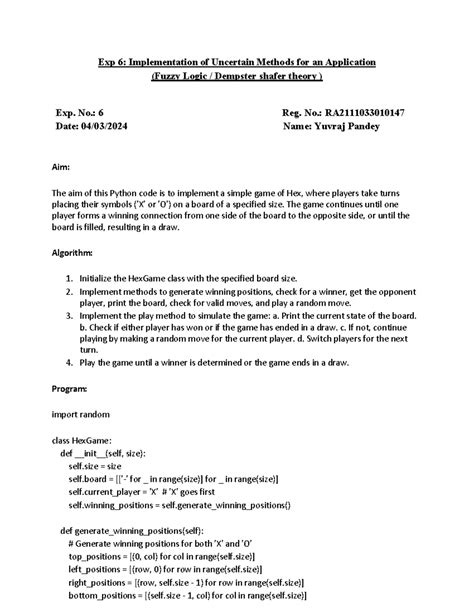 Ai Lab Exp 6 All Practical Material Exp 6 Implementation Of