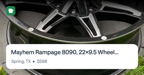 Mayhem Rampage 8090 22x95 Wheel W8x180 Bolt Pattern For 598 In