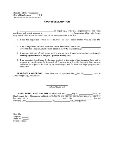 Affidavit Of Undertaking Pdf