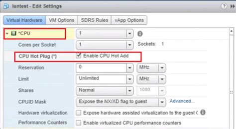How To Enable Hot Plug Cpu And Hot Plug Memory Agileops