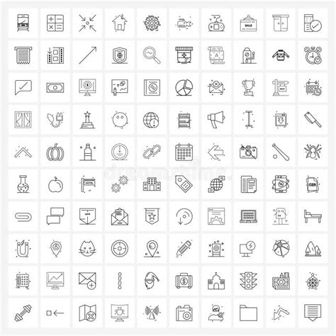 Modern Vector Line Illustration Of 100 Simple Line Icons Of Snow Home