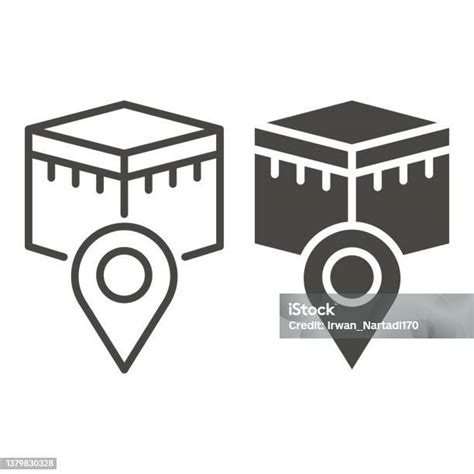 Qibla Emplacement De La Broche Kabah Concept Islamique Modèle Dicône De