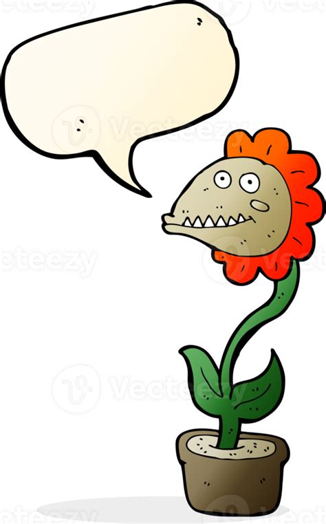 Cartoon Monster Plant With Speech Bubble 38483807 Png