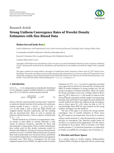 pdf strong uniform convergence rates of wavelet density estimators