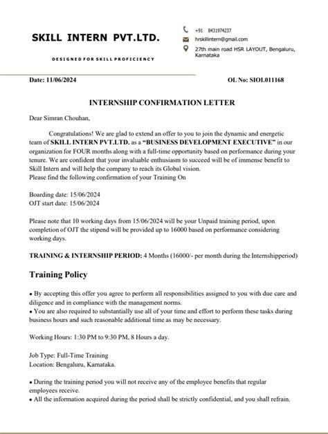 Simran Chouhan On Linkedin Im Happy To Share My Offcer Letter From