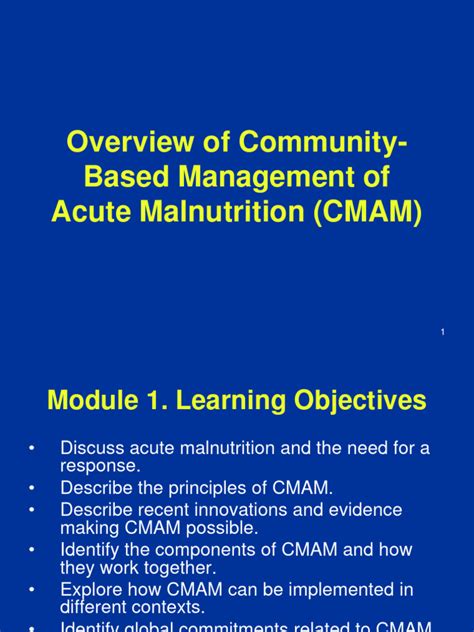 Cmam Training Ppt V1 Pdf Malnutrition Patient