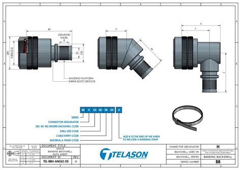 Straight Banding Backshell Emirfi Shielded Screened Spin Coupling