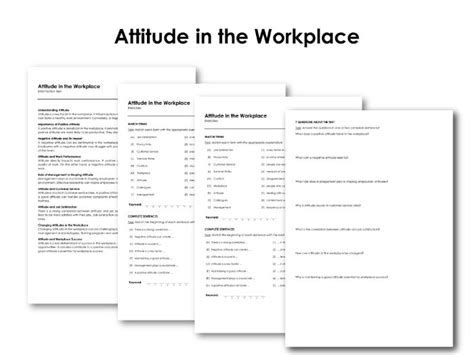 Attitude In The Workplace Teaching Resources