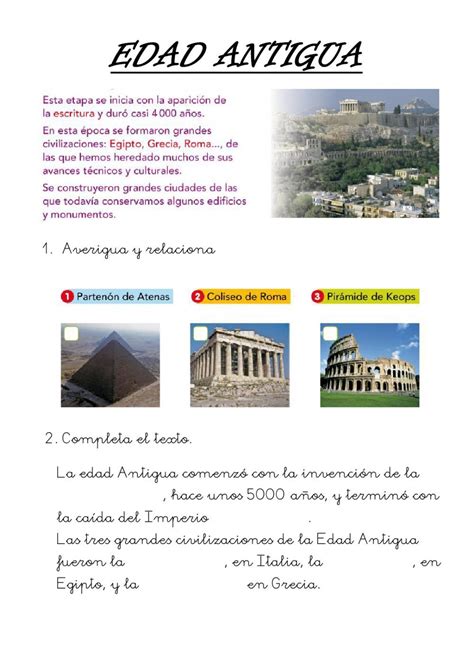 Mis Cosas De Maestra Conocemos La Historia La Edad An