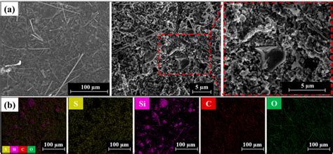 Post Cycling A Sem Images And B Elemental Mapping The Analyses