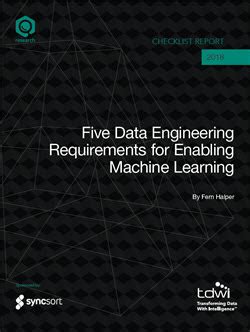 Tdwi Checklist Report Five Data Engineering Requirements For Enabling