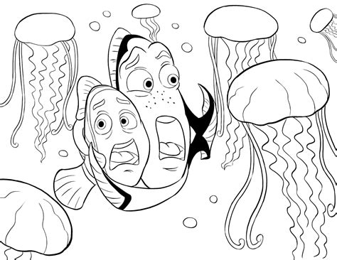 Раскраска Немо и Дори