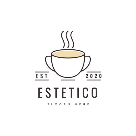 Kaffeetasse Minimales Keramikkonzept Café Logo Design Vektorgrafik