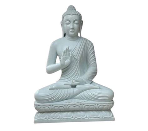 Easy To Clean 3 Feet Height Polished Finishing Religious Marble Buddha