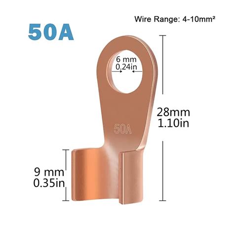 80pcs Open Barrel Copper Ring Lug Terminal Connector Assortment Kit