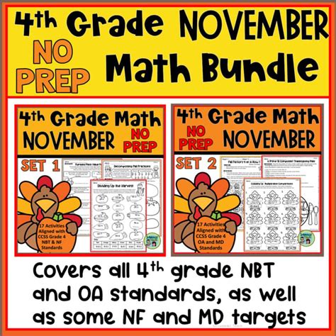 November 4th Grade Math Bundle By Downeast Teach Tpt