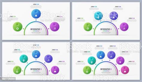 3 4 5 6 7 8 원형 차트 서식 파일의 설정 옵션 보고서 프로젝트 시각화 인포 그래픽 프레 젠 테이 션 레이아웃에 대 한 벡터 디자인 인포그래픽에 대한 스톡 벡터 아트