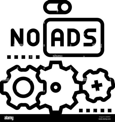 No Ads Setting Line Icon Vector Illustration Stock Vector Image Art Alamy