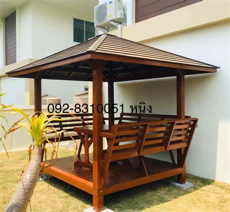 🏡รวมภาพศาลาไม้ในสวน ขายและรับสั่งทำศาลาไม้ ราคาถูก