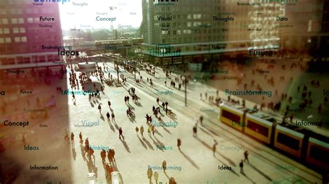 Computer Surveillance Monitoring System Collecting Personal Data Of People Walking On Crowded