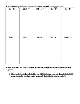 Adding Subtracting Multiplying Dividing Decimals Quiz Or Review