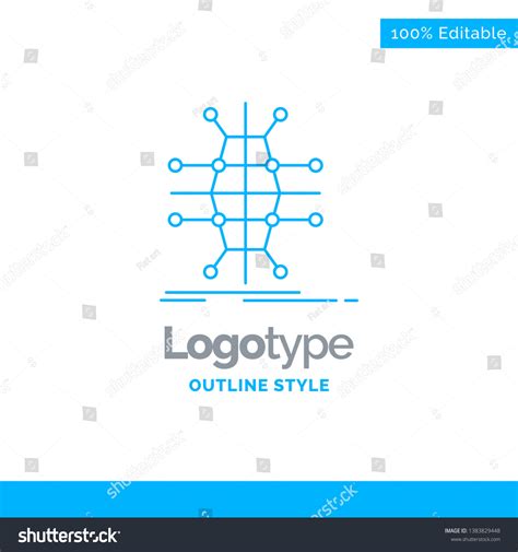Blue Logo Design Distribution Grid Infrastructure Stock Vector Royalty