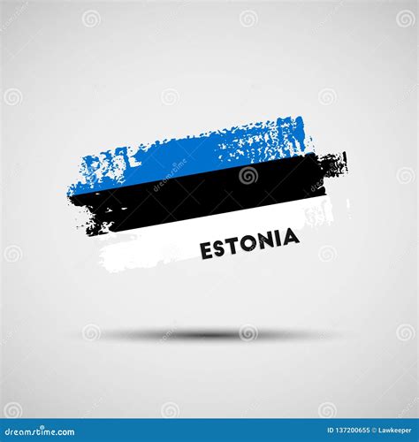 Grunge Brush Stroke With Estonian National Flag Colors Stock Vector Illustration Of Celebrate