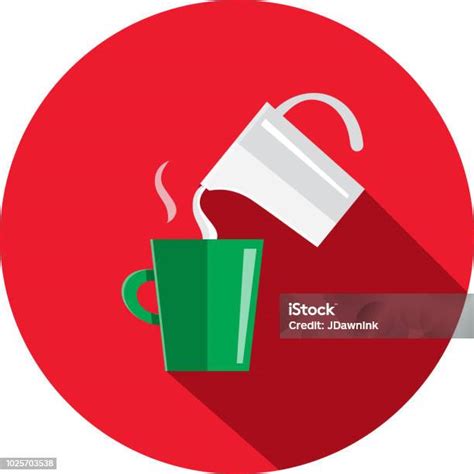 투 수 평면 디자인 테마 아이콘 그림자와 볼만 하는 우유와 커피 컵 0명에 대한 스톡 벡터 아트 및 기타 이미지 0명 기포 음료 긴 그림자 디자인 Istock