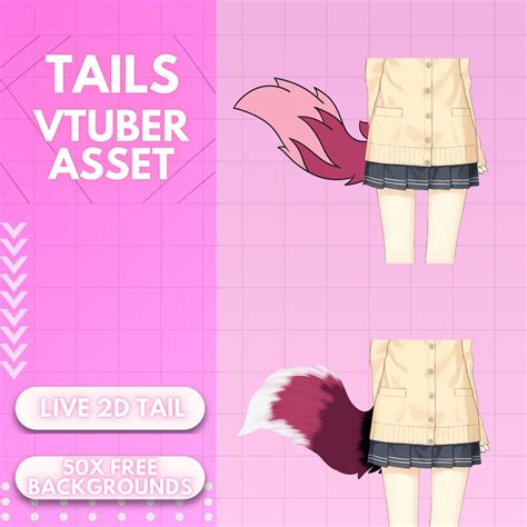 Vtuber Rigged Tails Live 2d Fluffy Fox Tails Premade Live 2d Assets