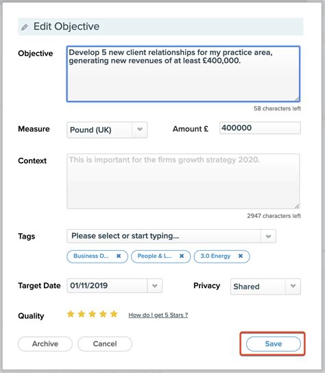 How Do I Edit An Objective Objectivemanager Help