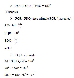 In The Figure Below QT Bisects Angle PQR Angle RPQ Line PQ PR And QRS Is A Straight Line