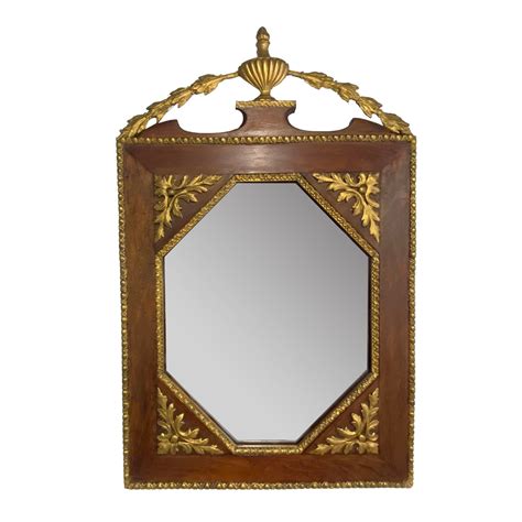 Walnut Framed Neoclassical Mirror With Gilded Carvings European Chairish