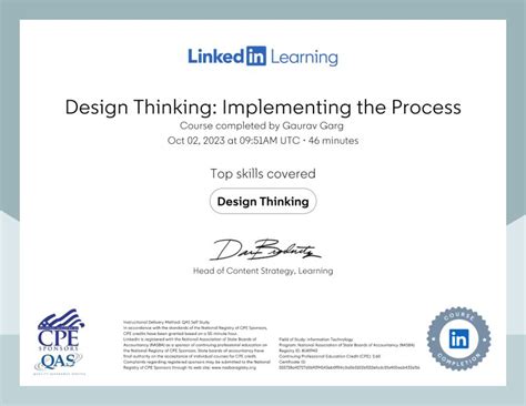 gaurav garg on linkedin certificate of completion