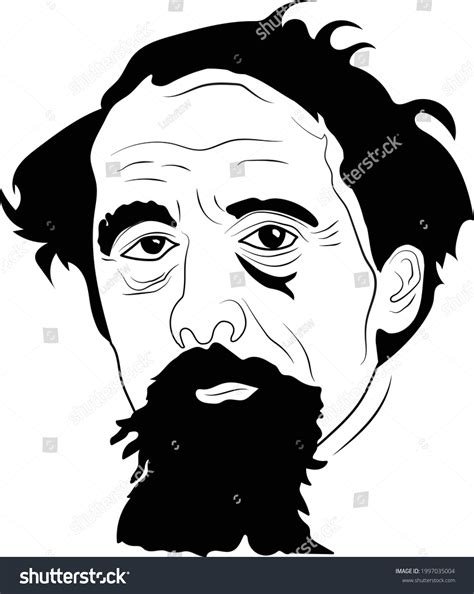 Face Vector Charles Dickens Stock Vector Royalty Free 1997035004