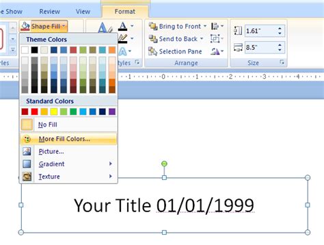 add a color to the menus theme color editing format microsoft
