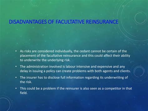 Basics Of Reinsurance Types Purposes Advantages And Disadvantages PPTX