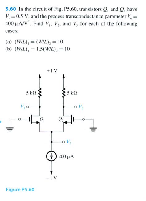 Solved 5 60 In The Circuit Of Fig P5 60 Transistors Q1 And Chegg