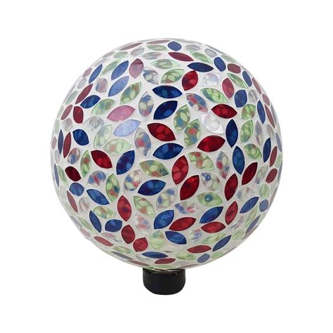 Alpine 10 Multicolor Leaf Pattern Mosaic Glass Gazing Globe Hmd234