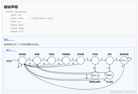 Verilog学习笔记——时序逻辑——有限状态机2 Finite State Machinesactive Low Reset Output