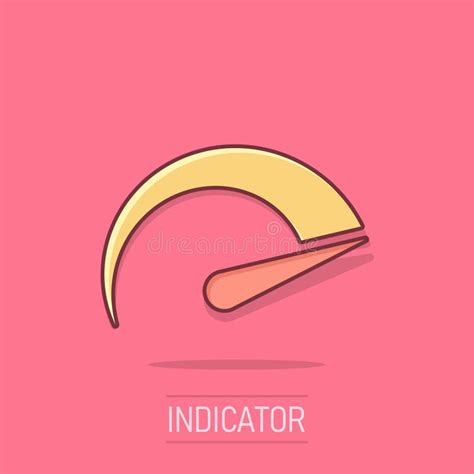 Speedometer Level Sign Icon In Comic Style Accelerate Vector Cartoon