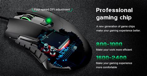 Tropro Gaming Mouse Wired Breathing Light Ergonomic Game Usb Computer