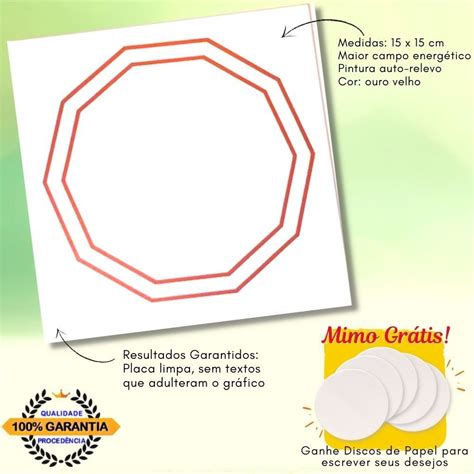 Placa Radiônica Decágono Duplo em PVC Potencializa todos seus Pedidos