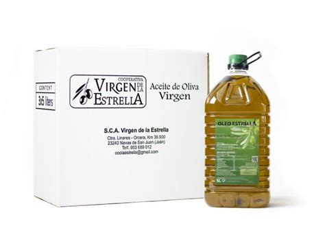 Caja De 3 Garrafas X 5 Litros Aceite De Oliva Virgen Oleo Estrella