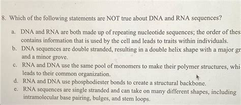 Solved Which Of The Following Statements Are Not True About