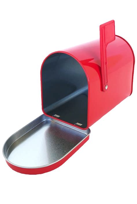Red Tin Mailbox Mini Toy With Flag Us Mail Box Red Tinplate