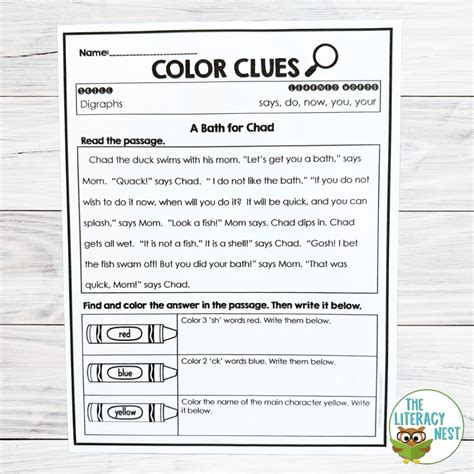 Color Code Decodable Reading Passages With Comprehension Questions