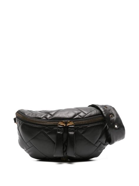 Kurt Geiger London Kensington Quilted Leather Belt Bag Black